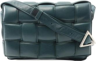 Bottega Veneta 2012-2025 wattierte Intrecciato Cassette Umh&auml;ngetasche aus Nappaleder - Gr&uuml;n