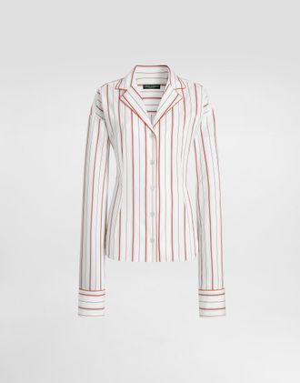 Dolce & Gabbana Striped Poplin Shirt - Frau Blusen Und Tops Mehrfarbig 38