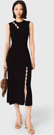 Maje Langes Rippstrickkleid Mit Cut-outs - Schwarz - Maje