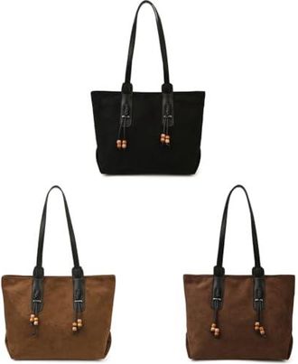 Generic Kexpery Sac &agrave; Main Vintage en Daim Faux Grande Capacit&eacute; Style R&eacute;tro Sac Sous le Bras pour Femmes Voyage Travail