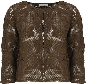 KANGRA Femme, Pulls, Brun, Taille: 36 FR Cotton Cardigan