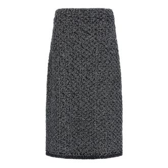 Fabiana Filippi Sequin Tweed-Midirock im Denim-Look - - Skirts - Damen - Blau - XS