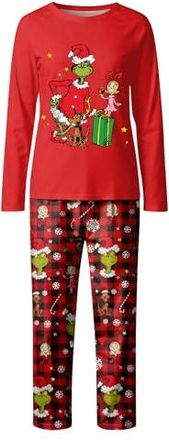 Generic Le Grinch Pyjama Noel Famille De Grinch Costume No&euml;l The Homme Femme Ensemble Garcon Adulte Enfant Bebe Assorti Ensembles Vetement Chaud Et Doux Pull 