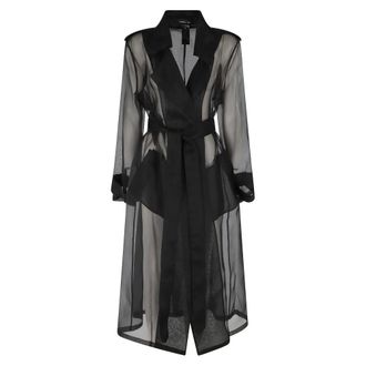 Federica Tosi Femme, Manteaux, Noir, Taille: 36 FR Silk Organza Trench Coat