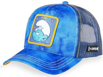 Capslab Casquette Homme & Femme, Casquette Trucker Les Schtroumpfs, Ajustable par Snapback, Bleu Taille TU