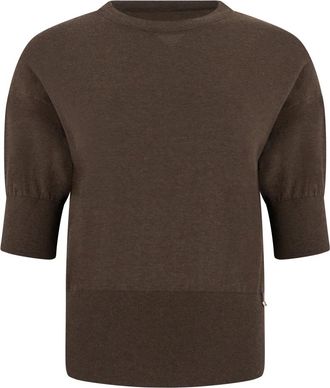 Herno Femme, Pulls, Brun, Taille: 42 FR Pull en coton &agrave; manches courtes