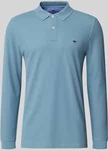 Fynch-Hatton Regular Fit Langarm-Poloshirt mit Label-Stitching