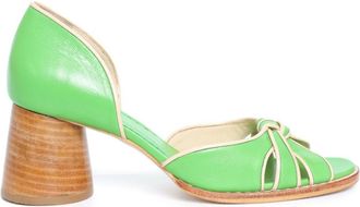 Sarah Chofakian Pumps aus Leder 65mm - Grün