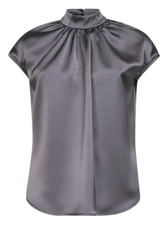 Blanca Vita gathered stand-collar top - Grau