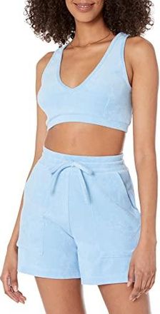 The Drop Brassière Thalia pour Femme, avec Encolure Plongeante en V, en Coton Éponge, Bleu Ciel, Taille 3XL Grande Taille