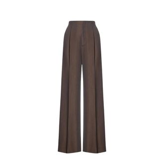 Alberta Ferretti Femme, Pantalons, Brun, Taille: 34 FR Pantalon tailleur en laine chatoyante