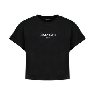 Balmain Vintage Baumwoll Crop T-Shirt - Schwarz - - Tops - Damen - Schwarzk - L