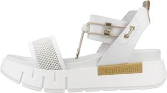 Nero Giardini Femme, Chaussures, Blanc, Taille: 39 EU Sandalia Plataforma