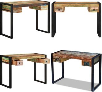 vidaXL Vidaxl - Bureau Bois de récupération massif - Bureau Vintage - Bureau Design - Bureau Industriel - Bureau En Bois - Bureau Dordinateur - Home &