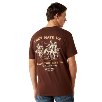Ariat Mens Ariat They Aint Us Classic Fit T-Shirt in Deep Mahogany, Size Medium