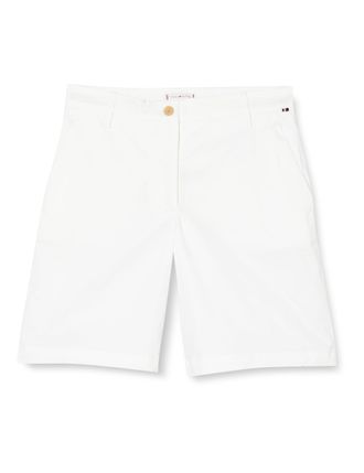 Tommy Hilfiger Damen Chino-Shorts Mom Fit, Weiß (Th Optic White), 46