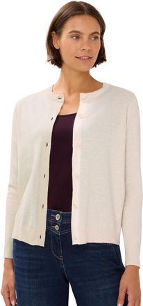 Cecil Damen 2515342 Strickjacke mit Knopfleiste, Oat Milk beige Melange, XXL