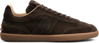 Tod's Homme, Chaussures, Brun, Taille: 41 1/2 EU Baskets en Daim Marron avec Détails en Caoutchouc