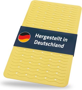 Ridder Badewanneneinlage Playa 38x80cm, hellgelb, 100% TPE | Made in Germany Badewannenmatte aus hautfreundlichem TPE. Maschinenfeste Antirutschmatte mit Sau