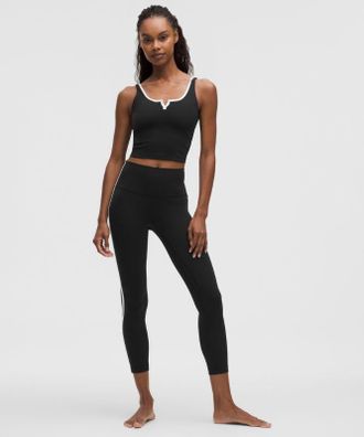 lululemon Align Leggings mit hohem Bund und Seitenstreifen für Frauen - 64 cm - Größe 12 in Black/White
