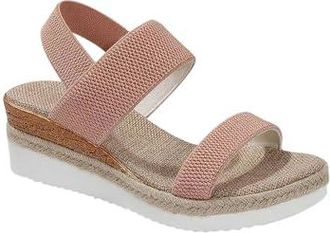 Generic Sandales compens&eacute;es d&eacute;contract&eacute;es et &eacute;l&eacute;gantes pour femme, chaussures d&eacute;t&eacute; de couleur unie, talons moyens, respirantes, confortables, sandales &agrave; bride