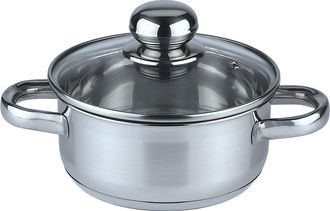 Aro Kochtopf, Edelstahl, 1.5 L, mit Deckel, Induktion, Ofenfest, silber