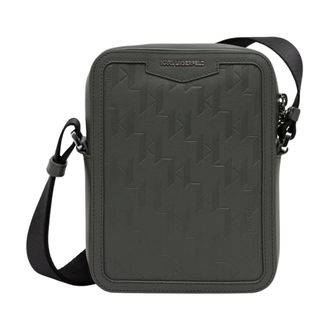 Karl Lagerfeld Sac bandouli&egrave;re en cuir K/Loom - Homme - Sacs - Vert - Taille: ONE Size