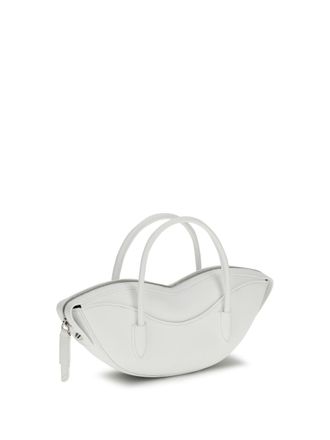 Fiorucci Womens Mini Lips Shoulder Bag White Calf Leather Bos Taurus