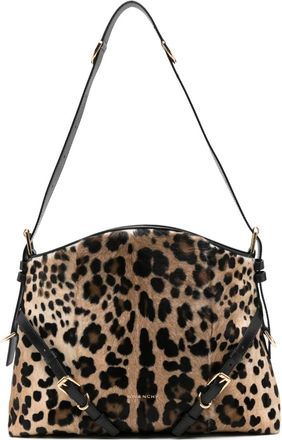Givenchy sac porté épaule Sicily médium à motif léopard Voyou - Noir