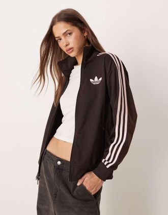 adidas Originals Firebird - Veste de surv&ecirc;tement ample - Marron et rose-Brown