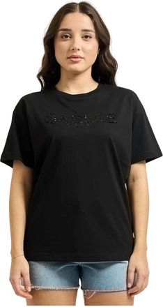 Ga&euml;lle Paris Femme, Tops, Noir, Taille: 36 FR T-shirt coupe r&eacute;guli&egrave;re avec logo sur le devant