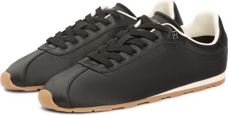 Tommy Hilfiger Sneaker TOMMY HILFIGER TH BELLA LOW RUNNER SATIN, Damen, Gr. 36, schwarz, Textil, unifarben mit Farbeinsatz, Schuhe Sneaker, Freizeitschuh, Halbschuh,