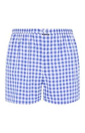 Arthur Cale&ccedil;on Homme - 100% Coton Bio Doux - Coupe Ample et Confortable - Motif Vichy Carreaux Bleu Ciel et Blanc - Taille M
