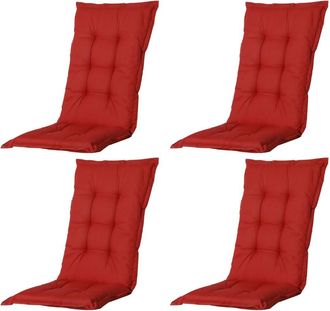 Madison New York 4er Set Hochlehner Auflagen, Bequeme und Stilvolle Gartenstuhlauflage für Holz-,Stahl-, Oder Kunststoffstühle, Sitzauflage - Indoor/Outdoor Stuhlpolst