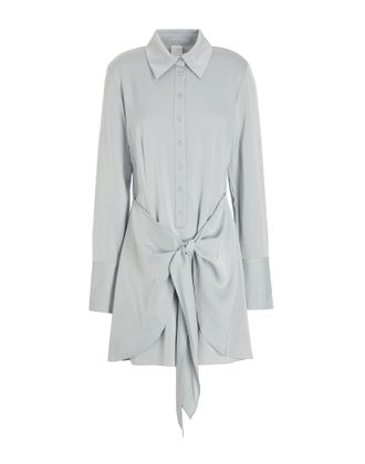 8 by YOOX RECYCLED POLY MINI WRAP SHIRT DRESS