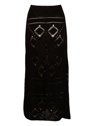 Akep jupe mi-longue en crochet - Noir