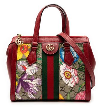 Gucci Hobo Bags - GG Flora Ophidia Satchel - Gr. unisize - in Braun - f&uuml;r Damen