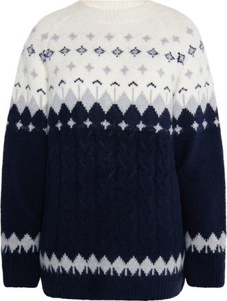 Usha Strickpullover Damen Marine Mehrfarbig