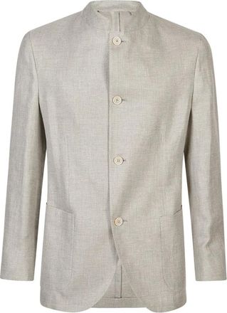 Eleventy Homme, Vestes, Vert, Taille: 2XL Veste &agrave; col montant