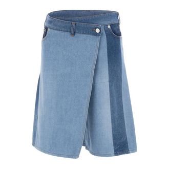 Coperni Femme, Jupes, Bleu, Taille: 34 FR Jupe portefeuille en denim patchwork