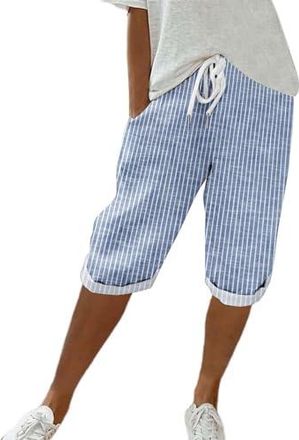 Generic Pantalon Femme 7/8, Pantalon Court Leger Ete Chic Pantalon Corsaire Loisir Plage Yoga Pantalon 3/4 Fluide 2024 Pants Capri Léger Et Confortable À Séch