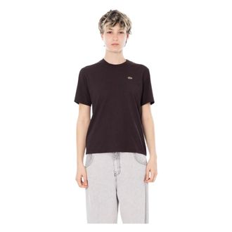Lacoste Femme, Tops, Brun, Taille: 40 FR T-shirt en coton doux coupe d&eacute;contract&eacute;e