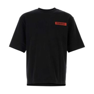 Dsquared2 Lockere Passform T-Shirt - - Tops - Herren - Schwarzk - M