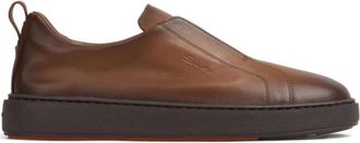 Santoni Homme, Chaussures, Brun, Taille: 43 1/2 EU Baskets Slip-On