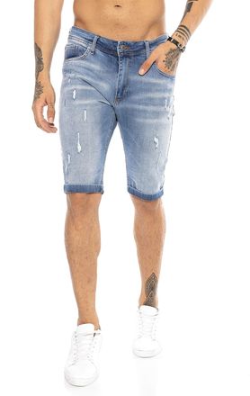 Red Bridge Herren Jeans Shorts Kurze Hose Denim Destroyed Hellblau W31