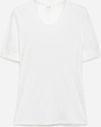 Arket Geripptes T-Shirt -Wei&szlig;