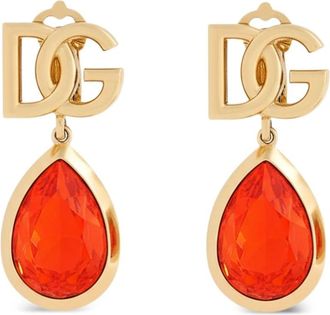 Dolce & Gabbana Femme, Accessoires, Orange, Taille: ONE Size Logo Clip Earrings