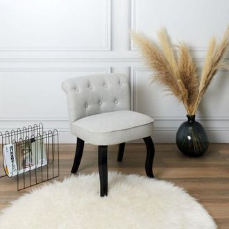 The Home Deco Factory Fauteuil Eleonor Noir Tissu Gris