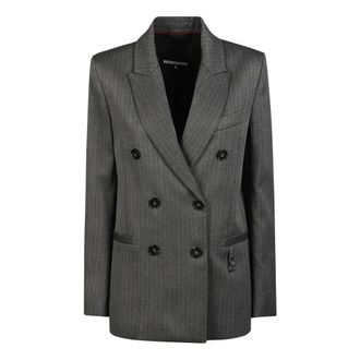 Patrizia Pepe Femme, Vestes, Gris, Taille: 38 FR Veste crois&eacute;e
