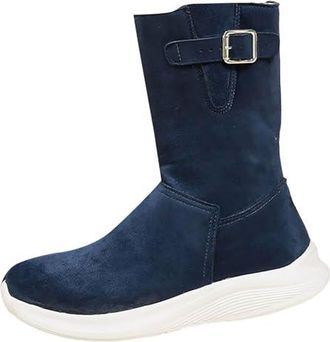 Generic TDEOK Bottes dhiver pour femme - Doubl&eacute;es en daim - Bottes mi-hautes - Bottes dhiver plates et antid&eacute;rapantes - Bottes longues chaudes pour lext&eacute;rieur